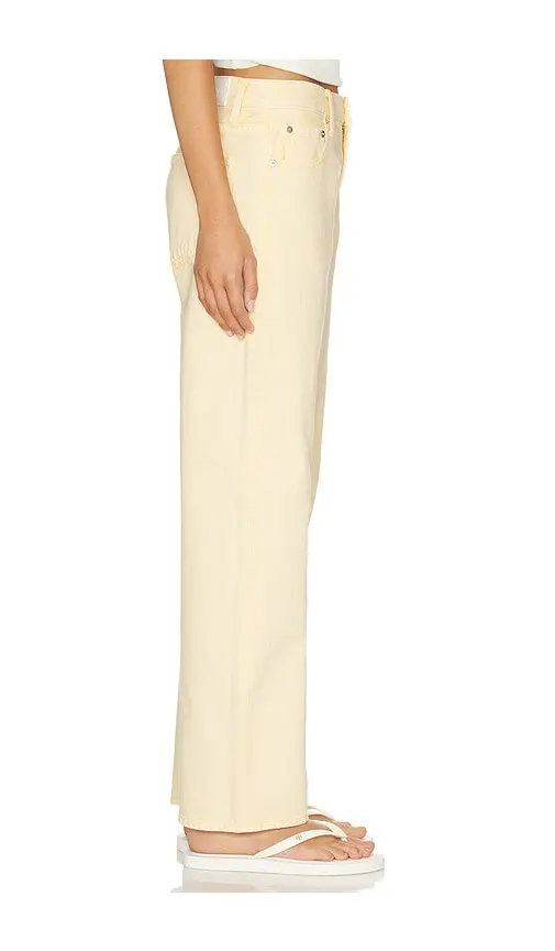 PISTOLA Lexi Mid Rise Bowed Straight Jeans - Yellow