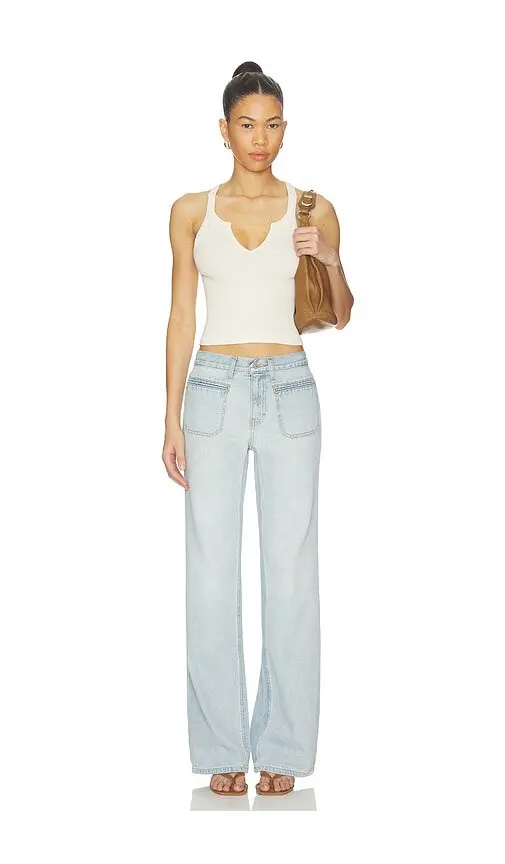 RE/DONE V Cut Ribbed Tank Top