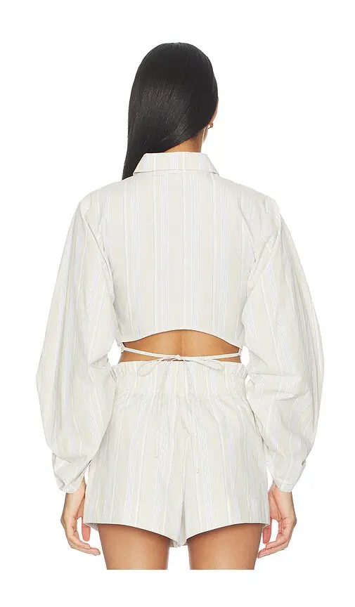 HEVRON Raquel Poplin Shirt With Balloon Sleeves