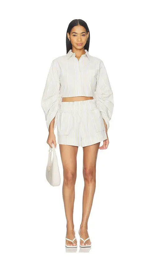 HEVRON Raquel Poplin Shirt With Balloon Sleeves