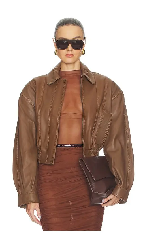 Ronny Kobo Samson Leather Jacket - Brown