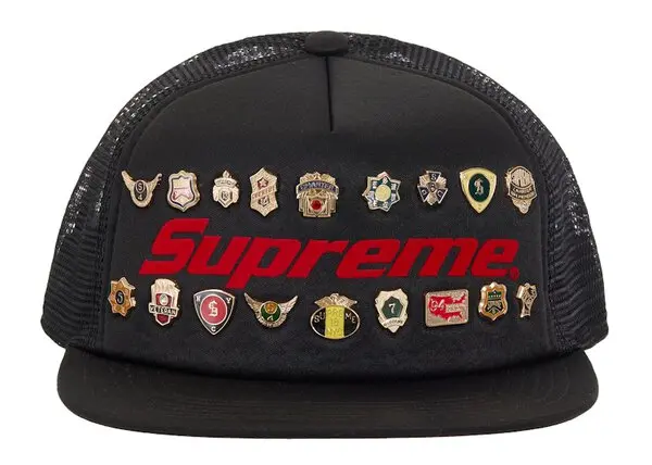 Supreme Pins Mesh Back 5-panel Cap - Black