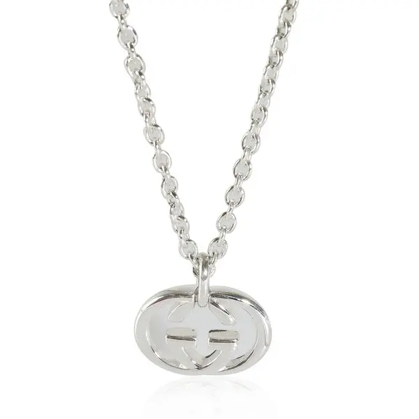 Gucci Sterling Silver Gg Pendant Necklace - Sterling_silver