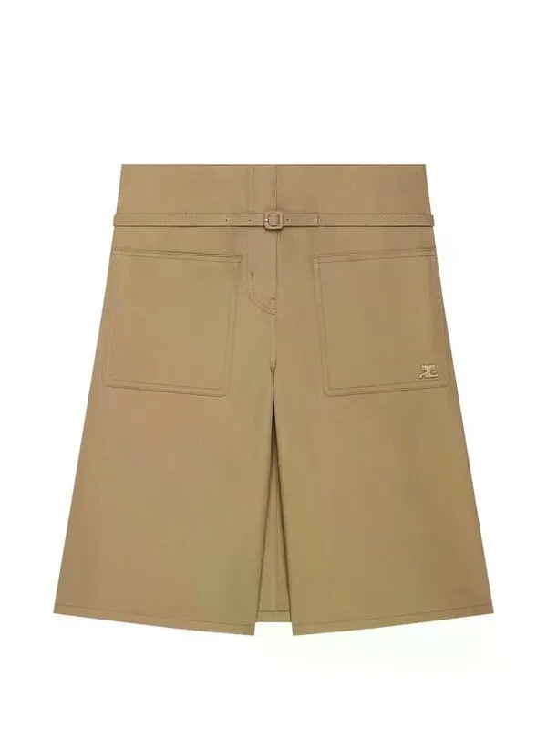 COURREGES Belted A-line Shorts