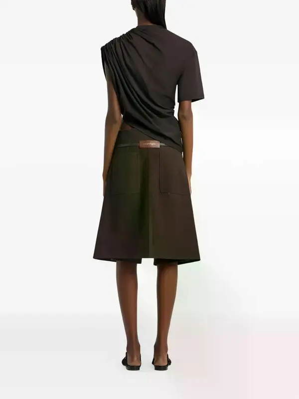 COURREGES Buckled Knee-length Shorts - Brown