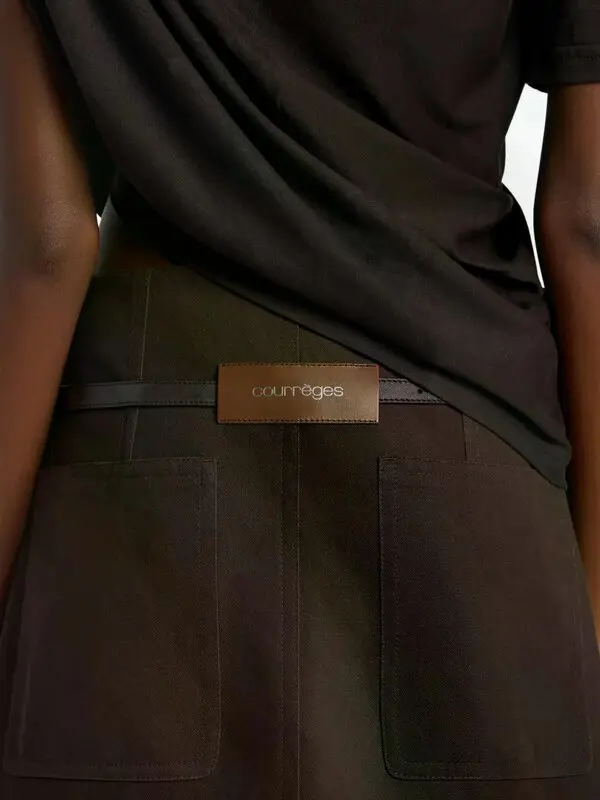 COURREGES Buckled Knee-length Shorts - Brown