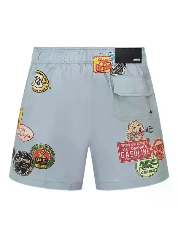 Amiri Station Patch Swim Trunks