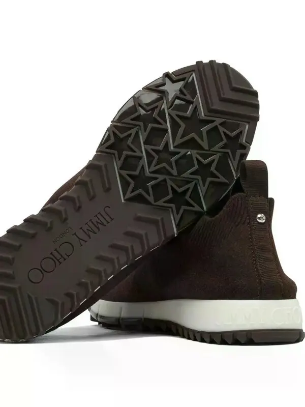 JIMMY CHOO Veles Cashmere Faux Pearl Detail Sneakers - Brown