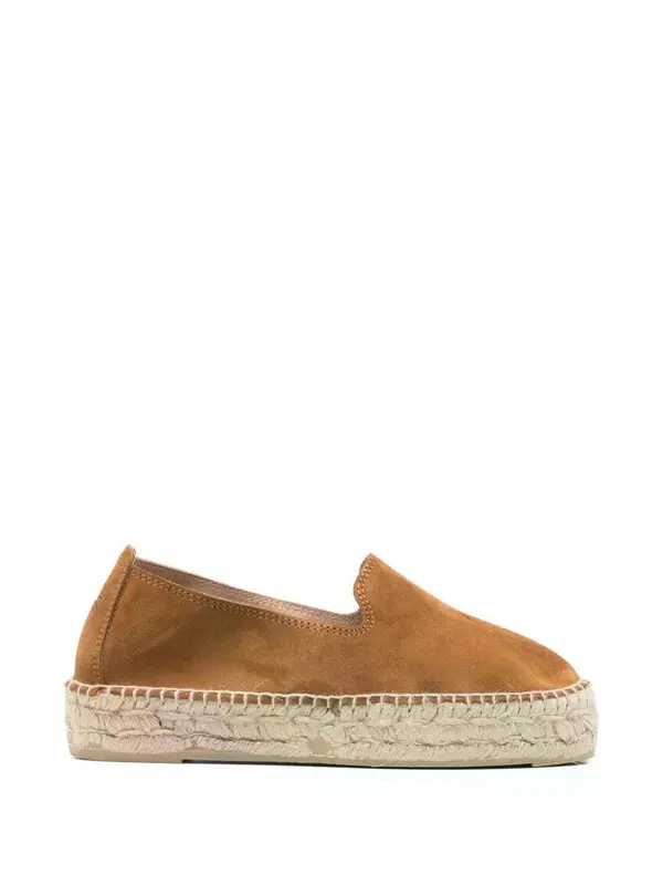 Manebí Hamptons Round-toe Platform Espadrilles - Brown