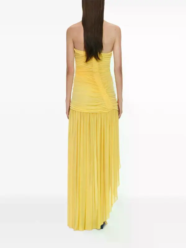 Christopher Esber Orion Strapless Ruched Maxi Dress - Yellow