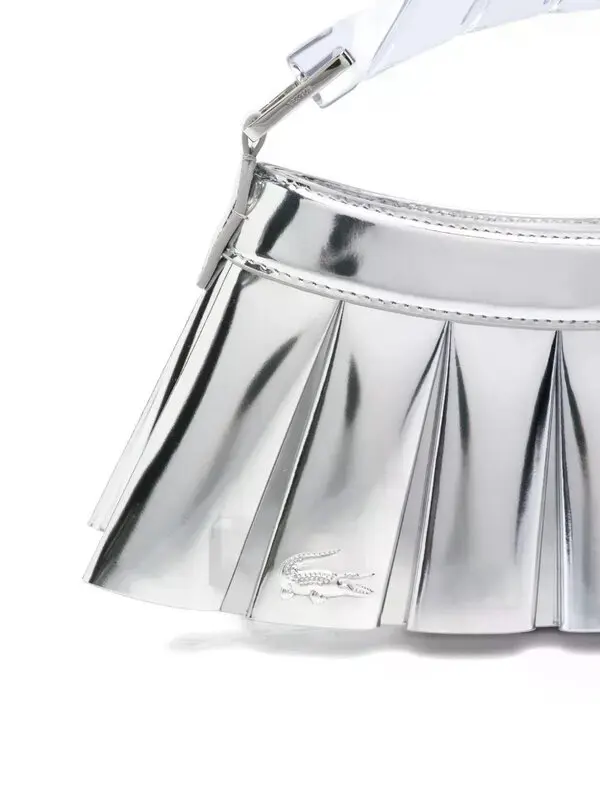 Lacoste H Lenglen Pleated Tote Bag - Silver
