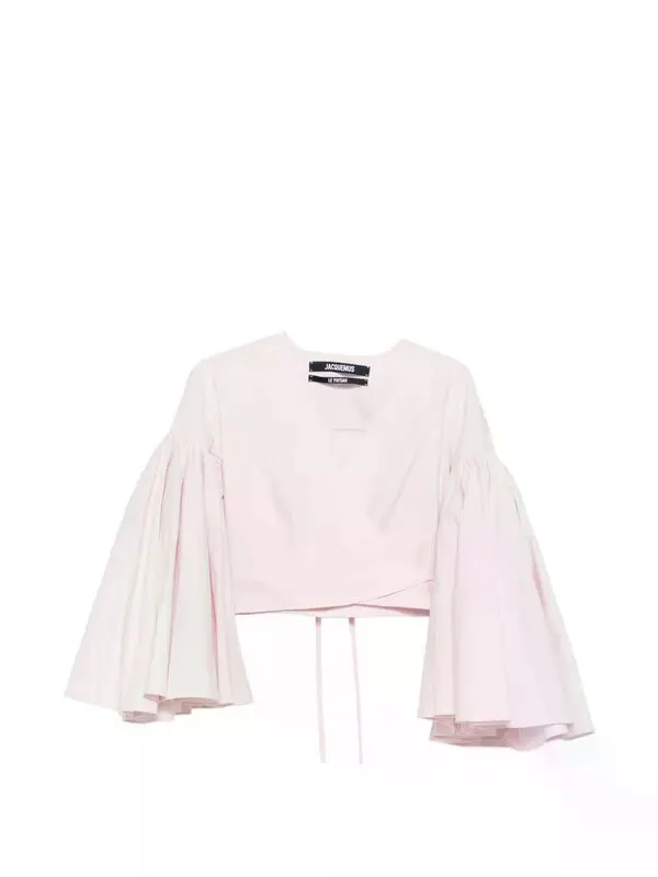 Jacquemus Balloon Sleeve Wrap Top - Pink