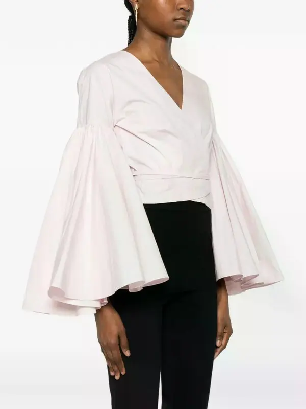 Jacquemus Balloon Sleeve Wrap Top - Pink