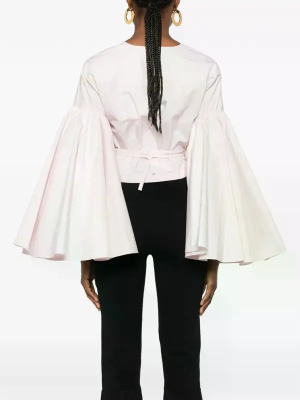 Jacquemus Balloon Sleeve Wrap Top - Pink