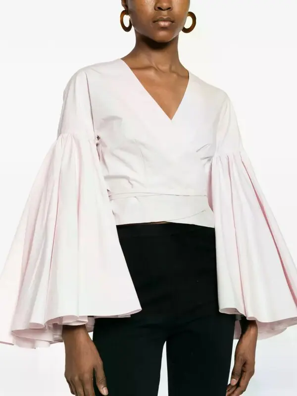 Jacquemus Balloon Sleeve Wrap Top - Pink