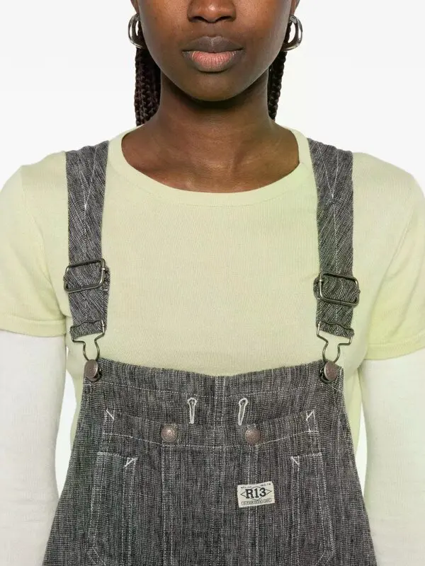 R13 Button Bib Overall - Grey