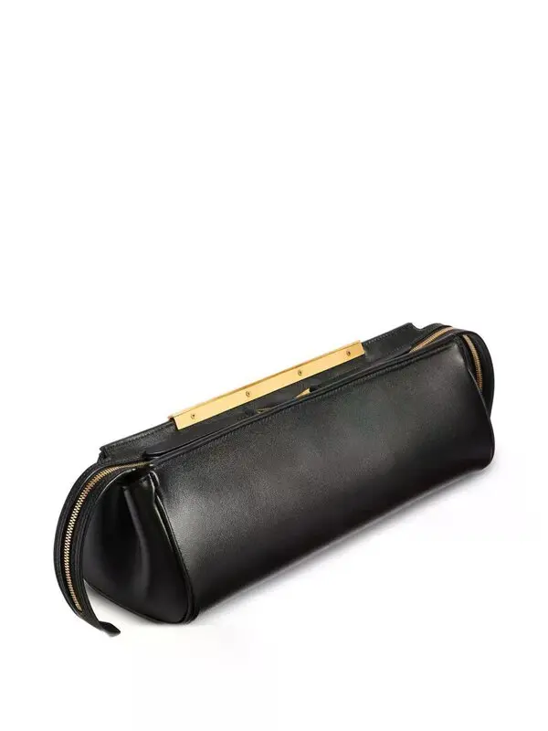 Khaite Donna Leather Evening Clutch - Black