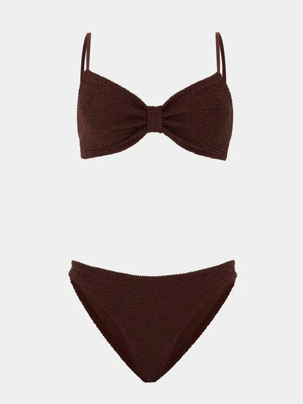 Hunza G Alicia Bikini Set - Metallic Chocolate