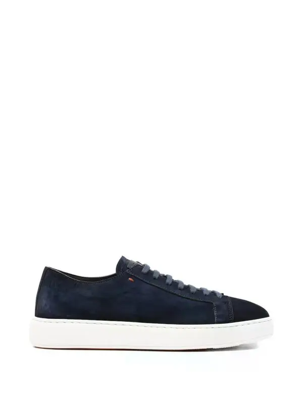 Santoni Suede Lace-up Sneakers - Blue