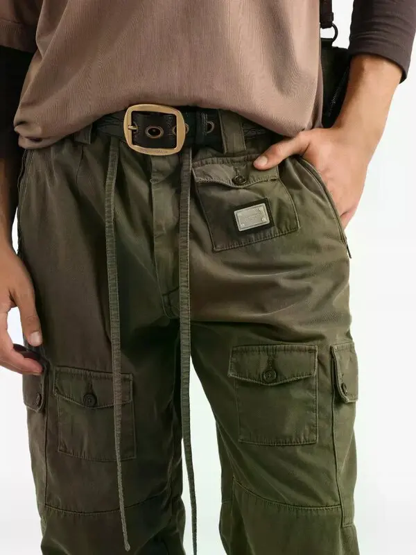 Dolce & Gabbana Resin-coated Gabardine Cargo Pants