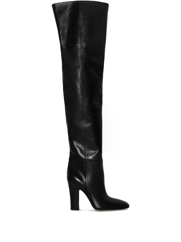 Paris Texas 100mm Leather Thigh-high Boots
