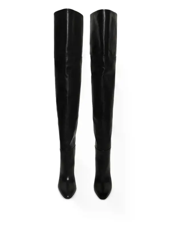 Paris Texas 100mm Leather Thigh-high Boots