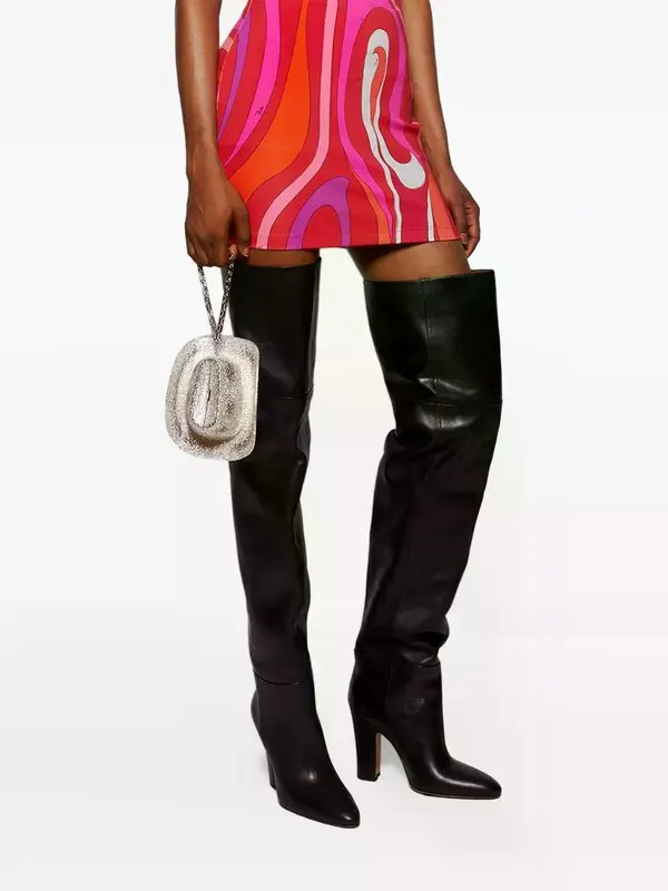 Paris Texas 100mm Leather Thigh-high Boots