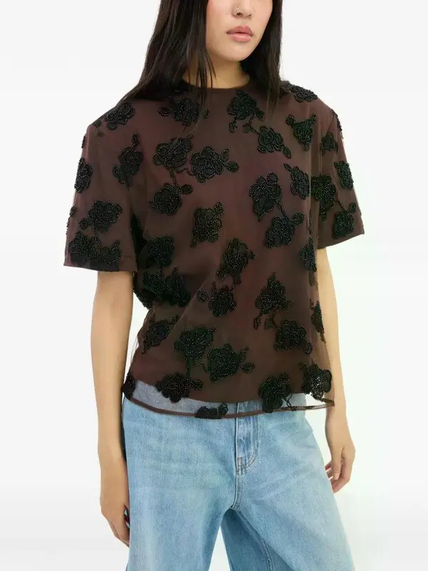 ROTATE BY BIRGER CHRISTENSEN Beaded Oversized Top