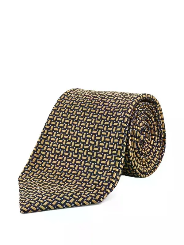 Kiton Patterned Neck Tie - Gold