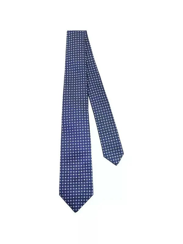Kiton Patterned Neck Tie - Blue