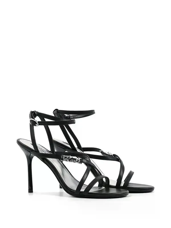 Karl Lagerfeld Logo Strap Stiletto Sandals