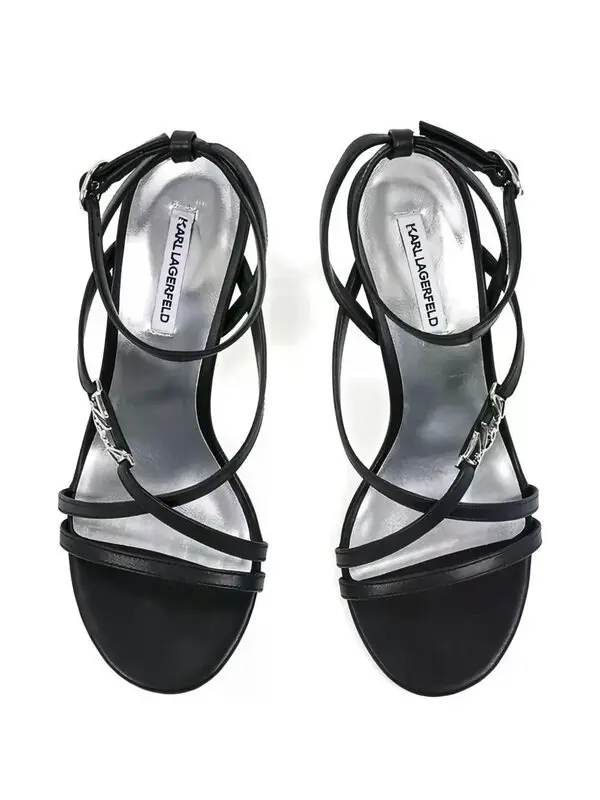 Karl Lagerfeld Logo Strap Stiletto Sandals