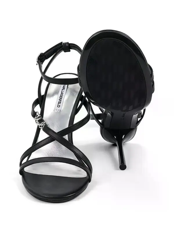 Karl Lagerfeld Logo Strap Stiletto Sandals