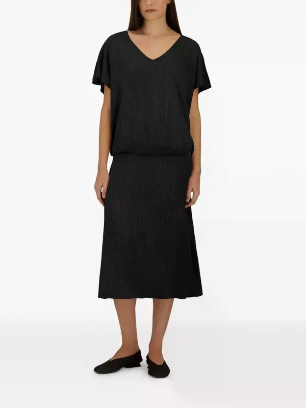 Herno Ribbed V-neck Knit Top