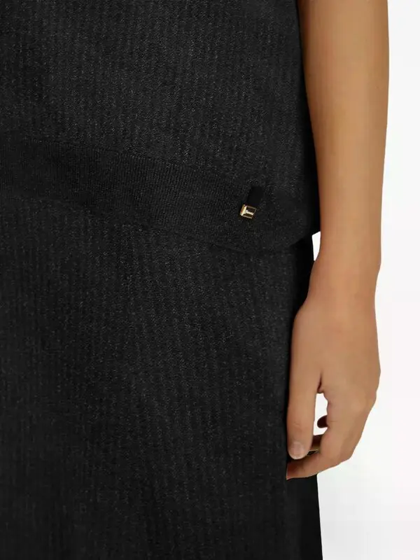 Herno Ribbed V-neck Knit Top