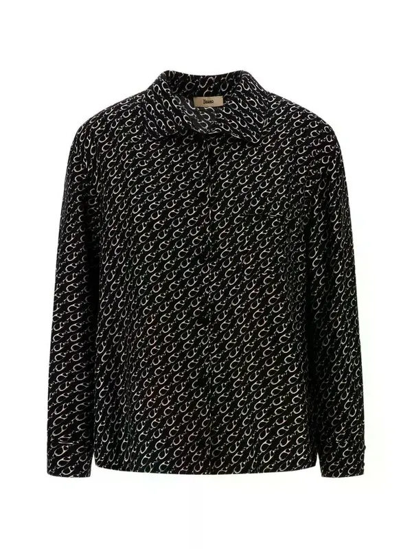 Herno Graphic-print Silk Shirt - Black