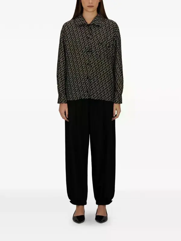 Herno Graphic-print Silk Shirt - Black