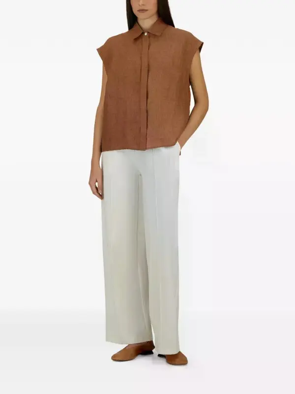 Herno Sleeveless Boxy Fit Shirt - Brown