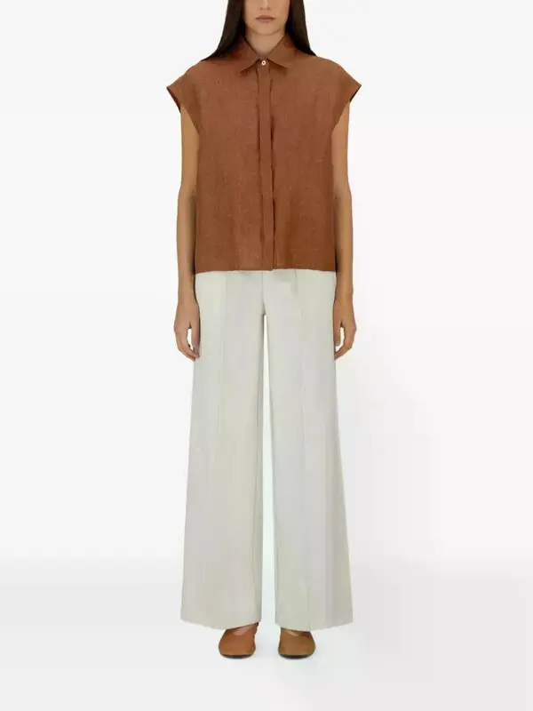 Herno Sleeveless Boxy Fit Shirt - Brown