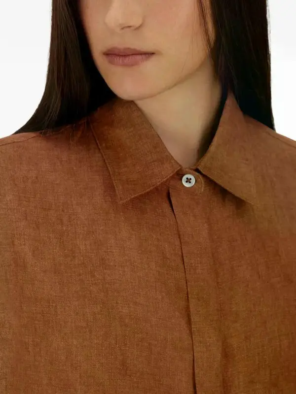 Herno Sleeveless Boxy Fit Shirt - Brown