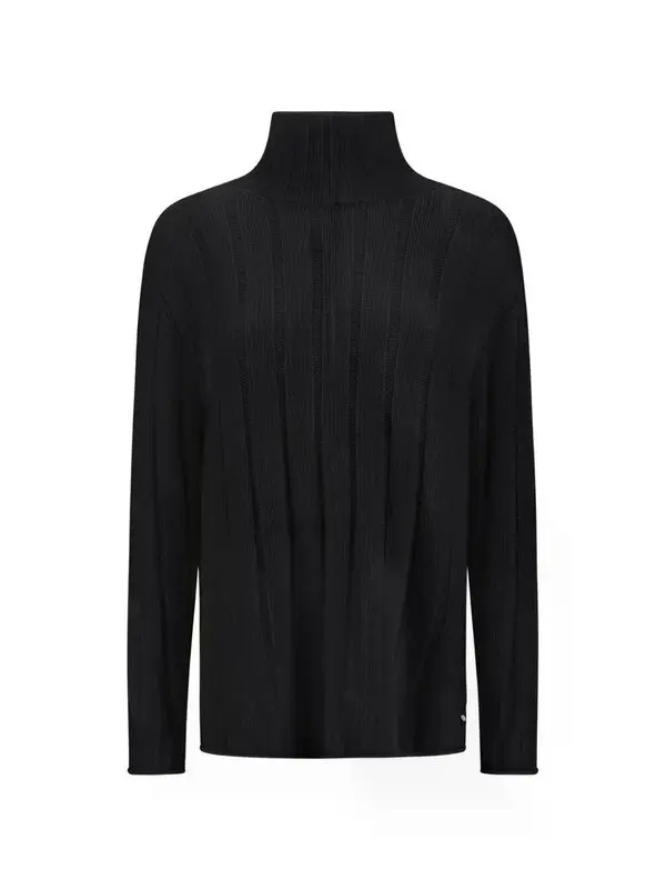 Herno Ribbed High-neck Sweater - Black
