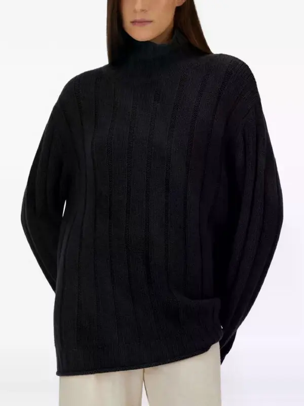 Herno Ribbed High-neck Sweater - Black