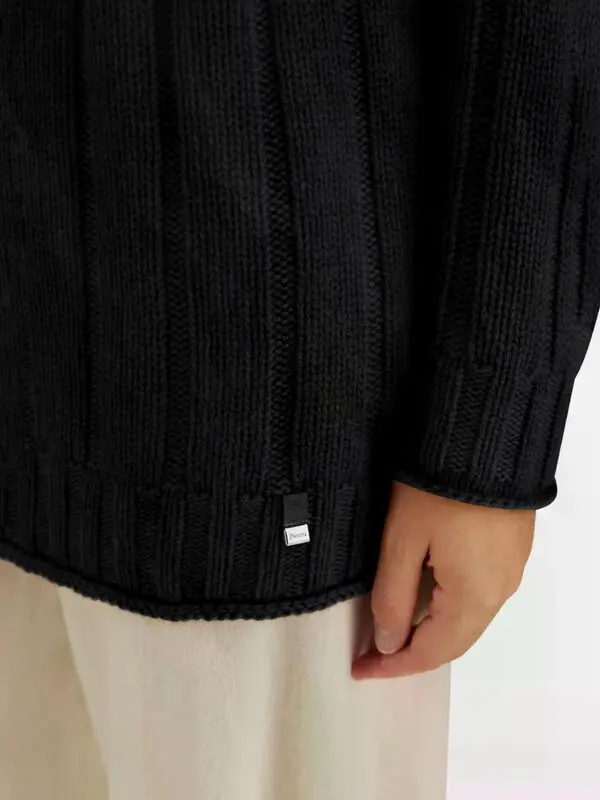 Herno Ribbed High-neck Sweater - Black