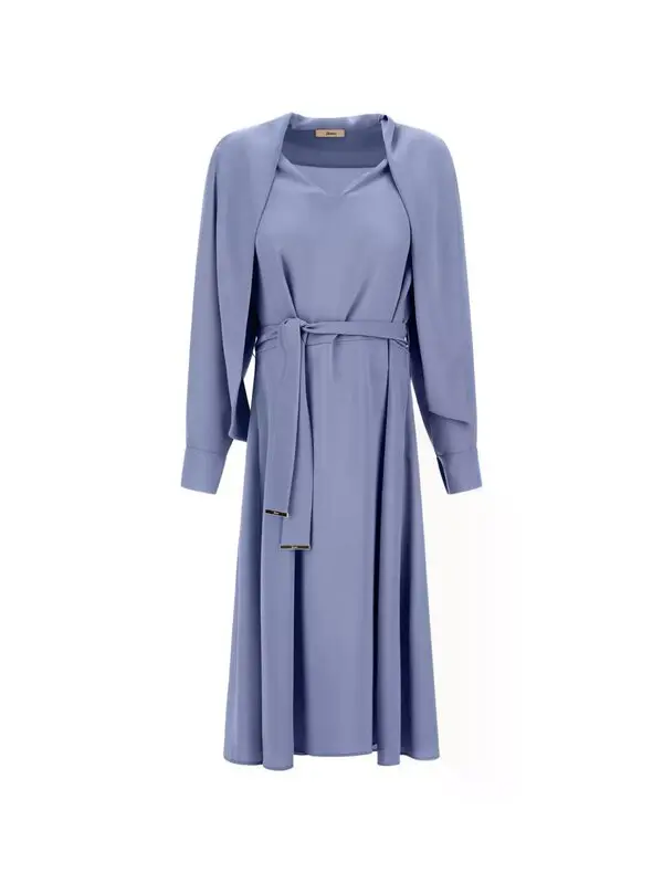Herno Belted V-neck Dress