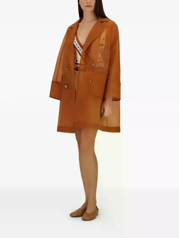 Herno Double-breasted Mesh Coat