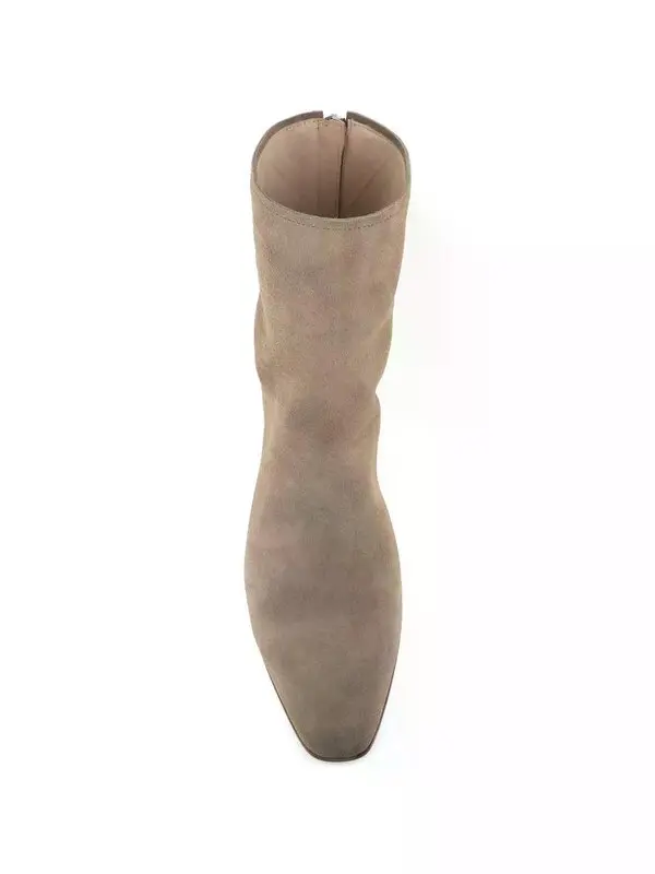 PANTANETTI Back-zip Suede Ankle Boots