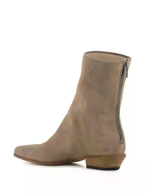 PANTANETTI Back-zip Suede Ankle Boots