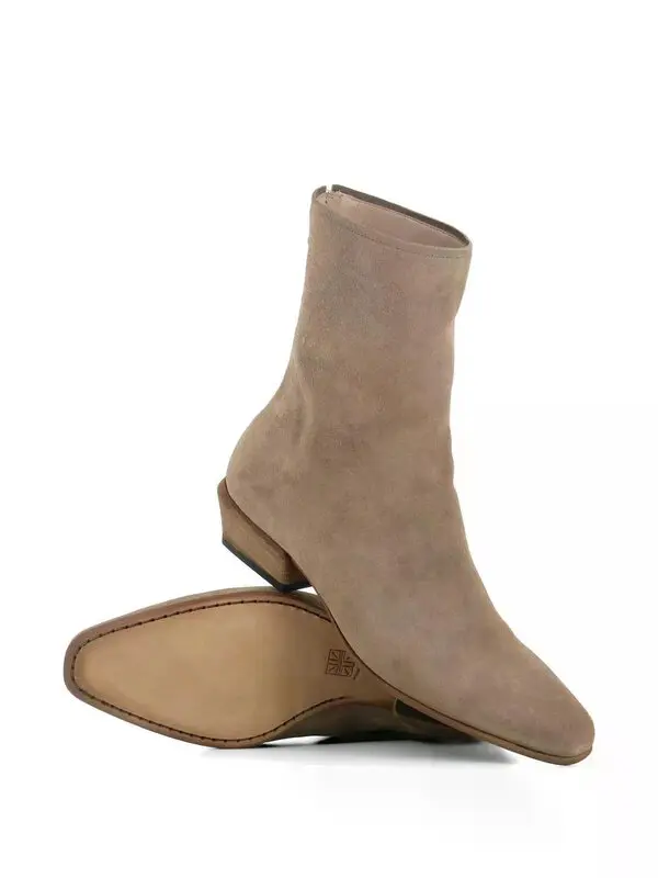 PANTANETTI Back-zip Suede Ankle Boots