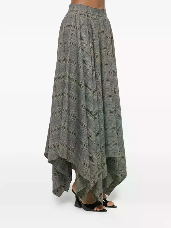 ANOUKI Checkered Asymmetric Skirt