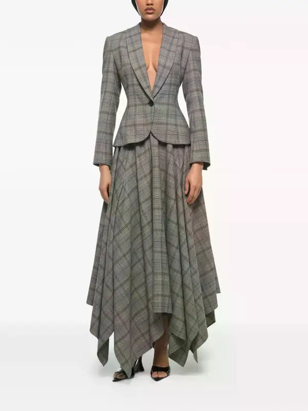 ANOUKI Checkered Asymmetric Skirt
